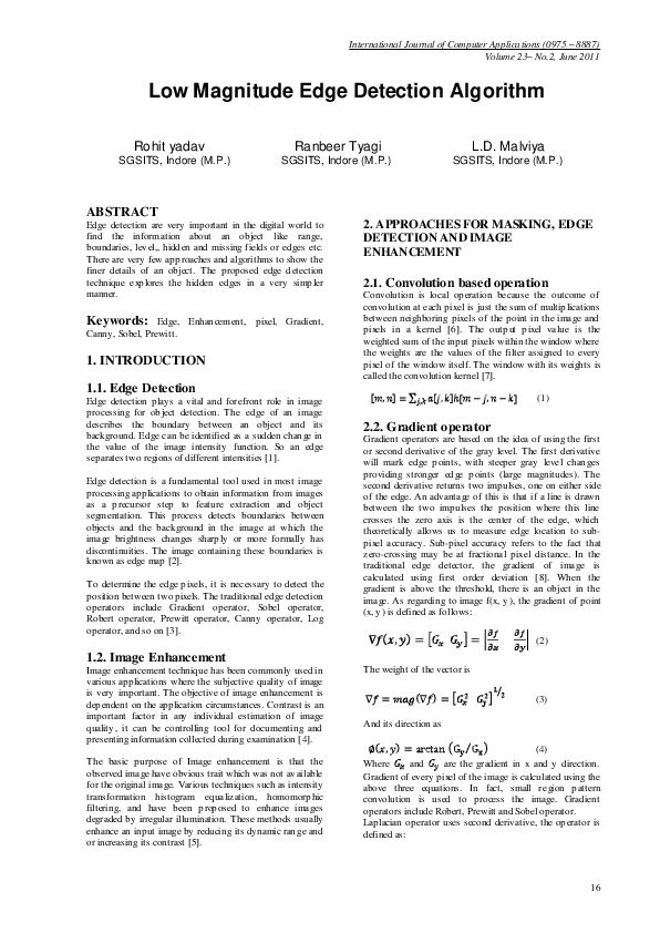 (PDF) Low Magnitude Edge Detection Algorithm