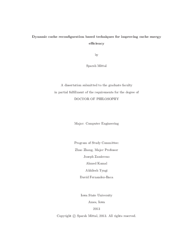 (PDF) Dynamic cache reconfiguration based techniques for improving cache energy efficiency ...