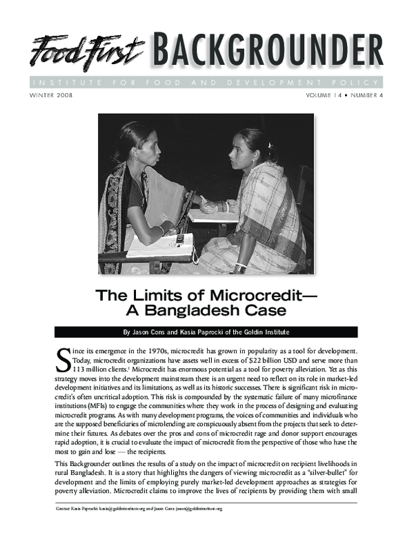 (PDF) Jason Cons and Kasia Paprocki--The Limits of Microcredit: A ...