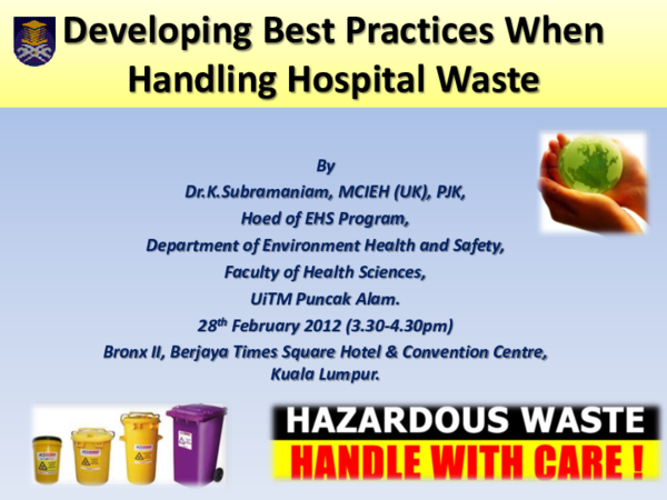 (PDF) Developing Best Waste Management Practices in Clinical Waste ...