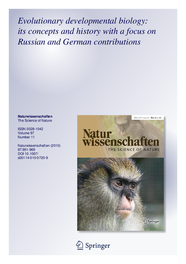 (PDF) Evolutionary developmental biology: its concepts and history with a focus on Russian and ...
