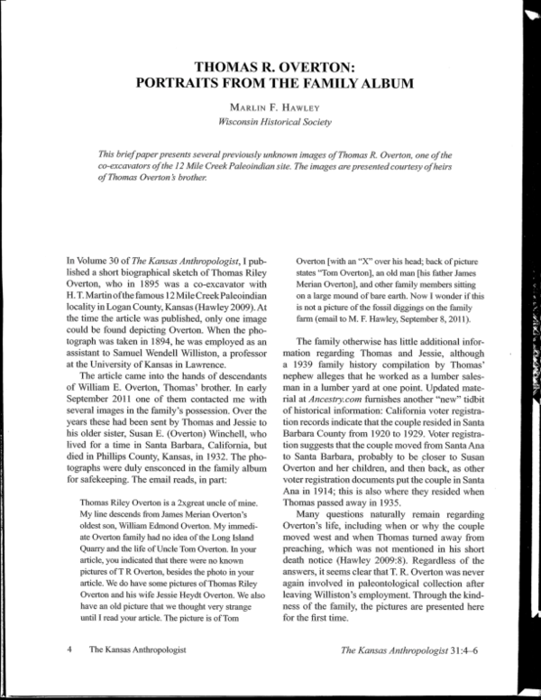 (PDF) Thomas R. Overton: Portraits from the Family Album