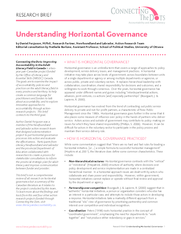 (PDF) WHAT IS HORIZONTAL GOVERNANCE