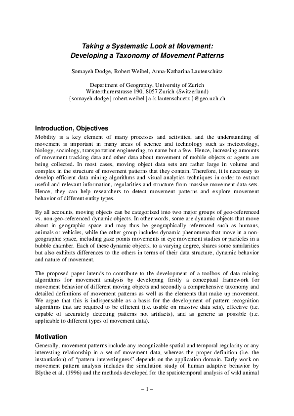 (PDF) Taking a Systematic Look at Movement: Developing a Taxonomy of ...