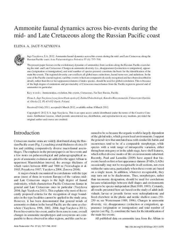 (PDF) Ammonite faunal dynamics across bio−events during the mid− and ...