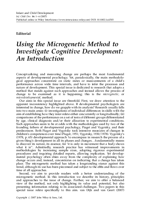 (PDF) Using the microgenetic method to investigate cognitive ...