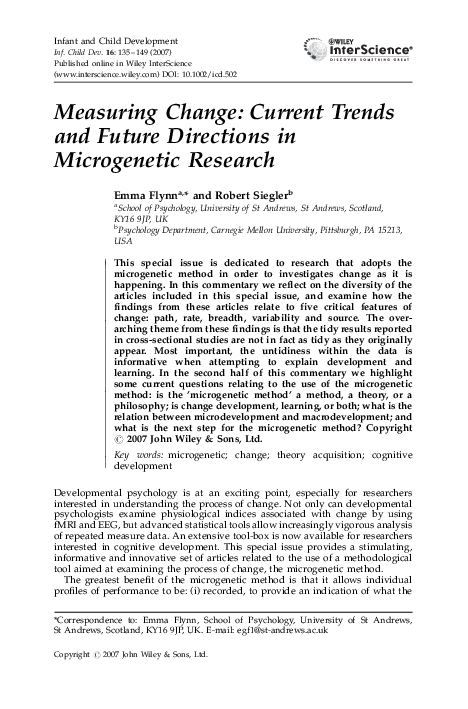 (PDF) Measuring change: current trends and future directions in ...