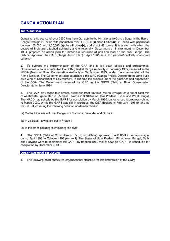 (DOC) GANGA ACTION PLAN