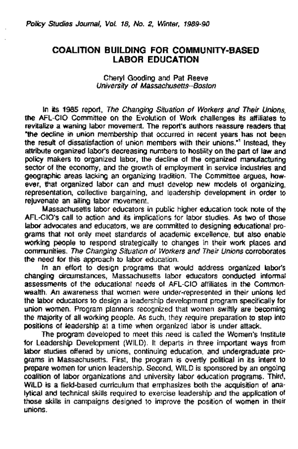 (PDF) Cheryl Gooding and Patricia Reeve, "Coalition Building for ...