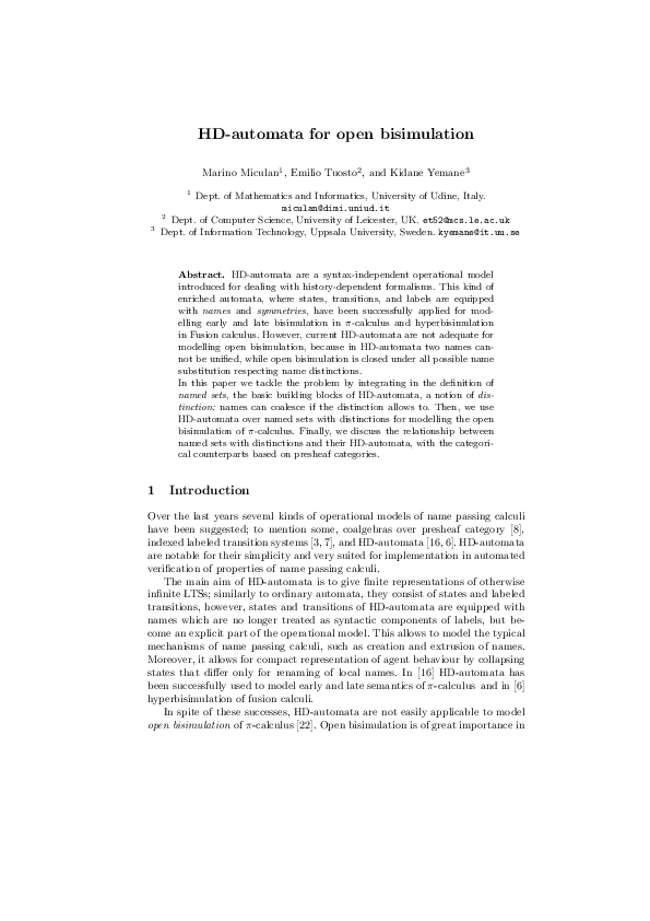 (PDF) HD-automata for open bisimulation