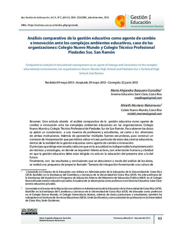(PDF) Vol 3 Number 2, 2013/Análisis comparativo de la gestión educativa ...