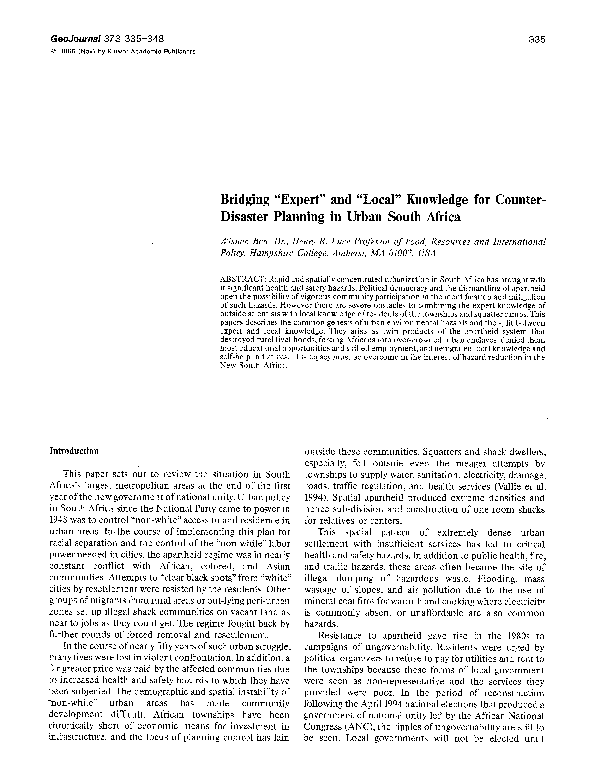 (PDF) Bridging “expert” and “local” knowledge for counter-disaster ...