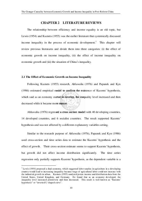 (PDF) The Granger Causality between Economic Growth and Income ...