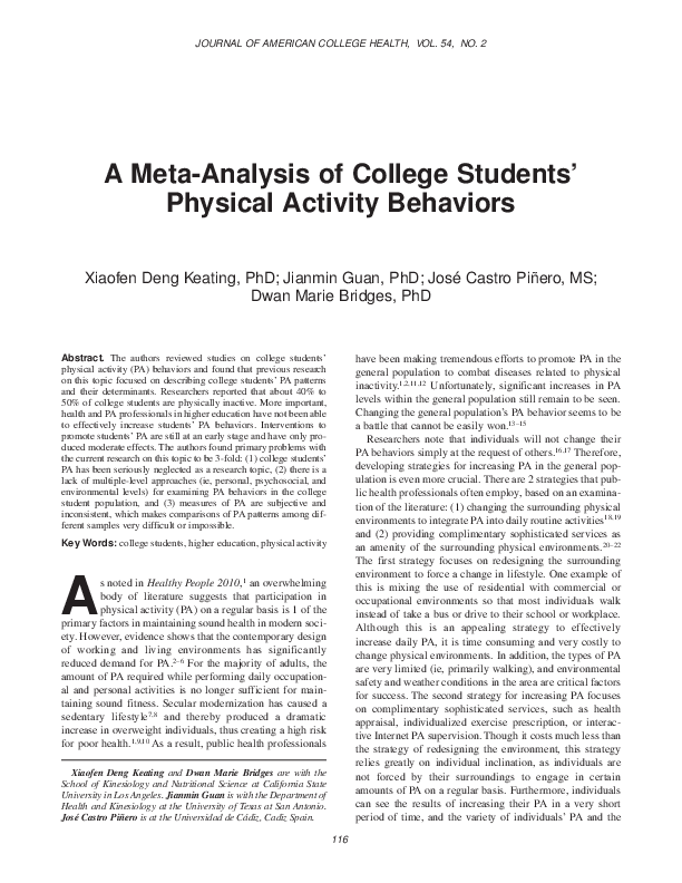 (PDF) A Meta-Analysis of College Students