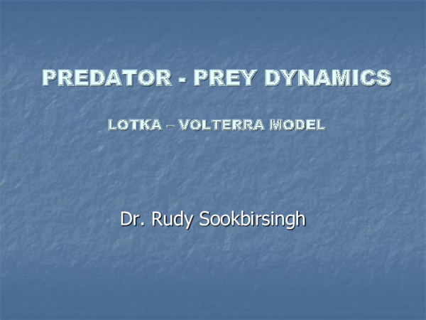 (PPT) Predator Prey Dynamics