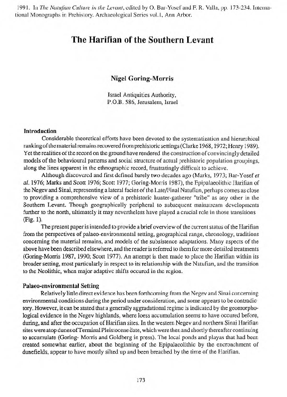 (PDF) The Harifian of the southern Levant