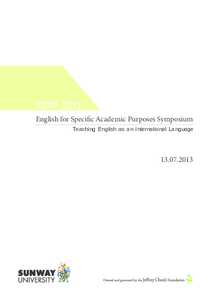 (PDF) Sunway University Conference, Maylaysia, 13 July, 2013
