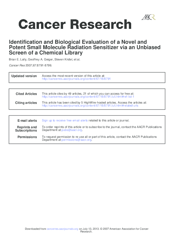 (PDF) Identification and Biological Evaluation of a Novel and Potent ...
