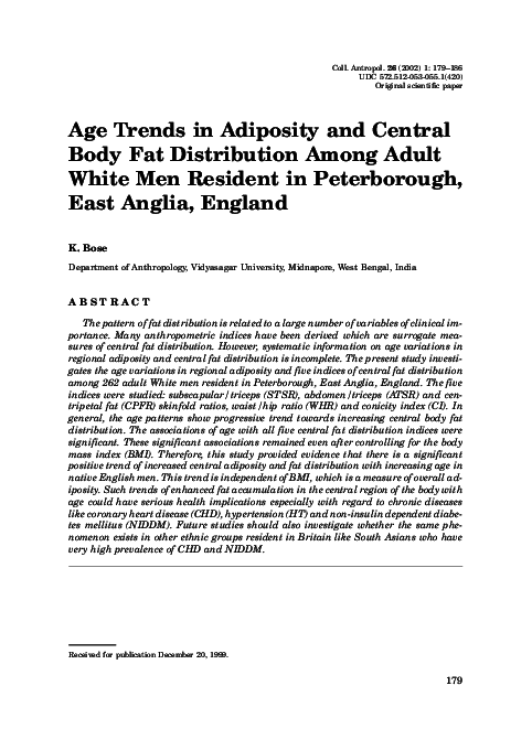 (PDF) Age Trends in Adiposity and Central Body Fat Distribution Among ...