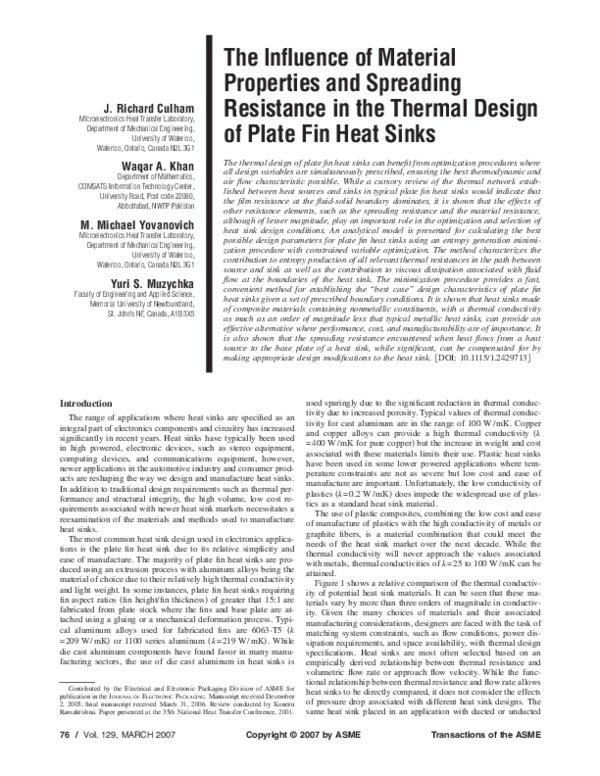 (PDF) The Influence of Material Properties and Spreading Resistance in ...