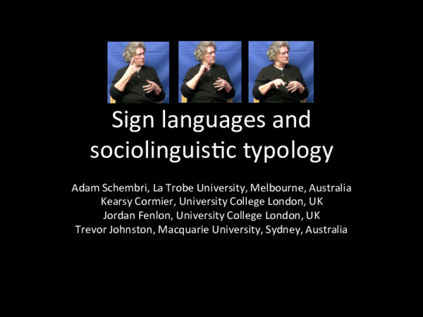 (PDF) (2013) Sign languages and sociolinguistic typology
