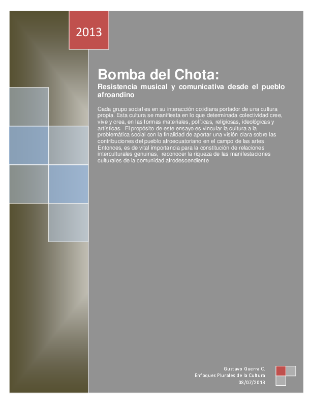 (PDF) Bomba del Chota: Resistencia musical y comunicativa desde el ...