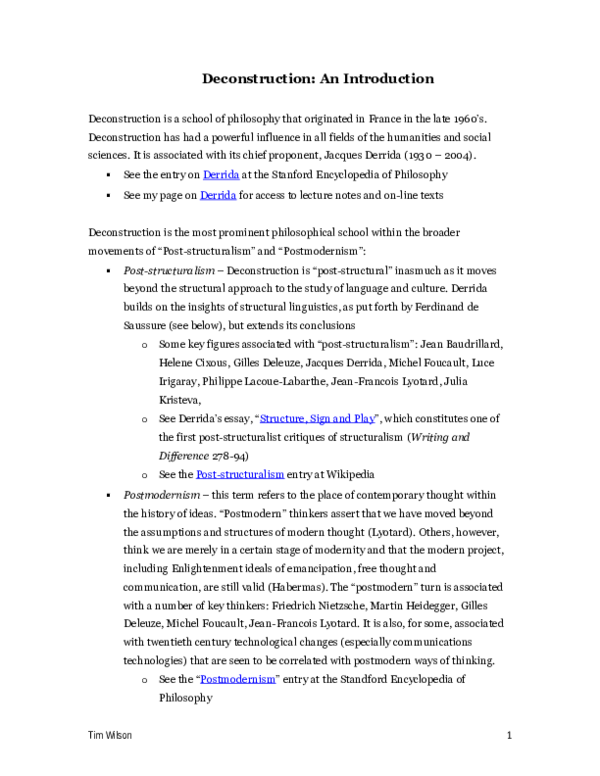 (DOC) Deconstruction: An Introduction