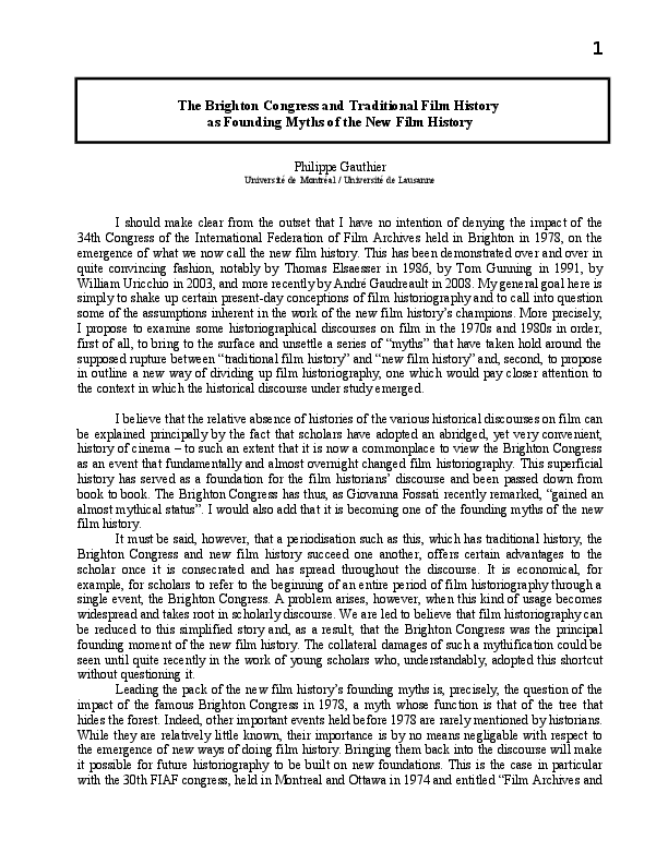 (DOC) [In English] The 1978 Brighton Congress and ‘Traditional Film ...
