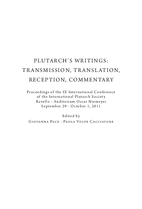 (PDF) 'Plutarch's De invidia et odio and Aristotle's Rhetoric' in: P ...