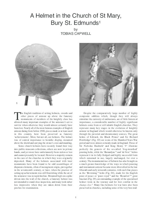 A Helmet in the Church of St. Mary, Bury St. Edmunds