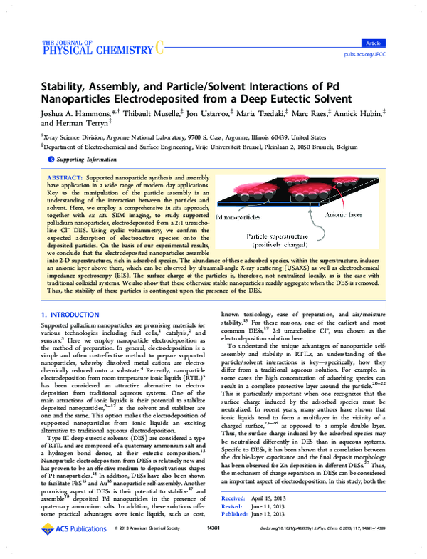 (PDF) Stability, Assembly, and Particle/Solvent Interactions of Pd ...