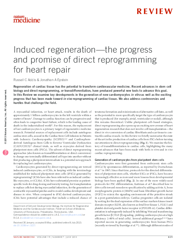 (PDF) Induced regeneration-the progress and promise of direct ...