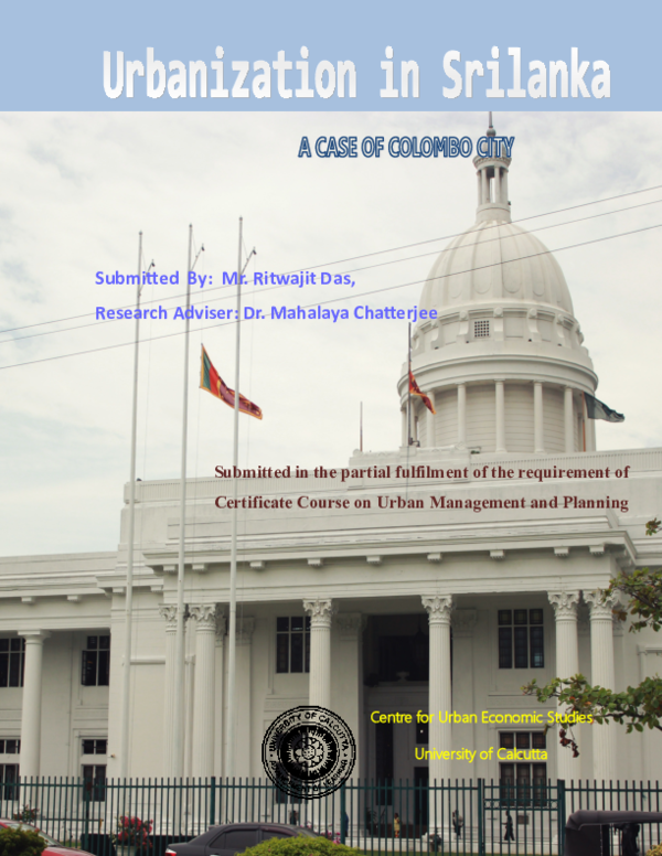 (PDF) Urbanization - Case Analysis of Colombo.