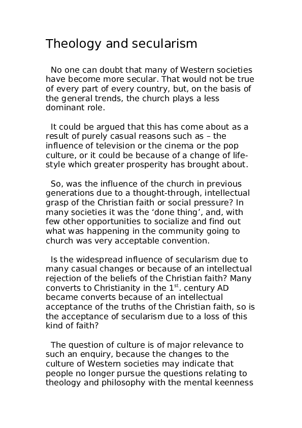 (DOC) Theology and secularism