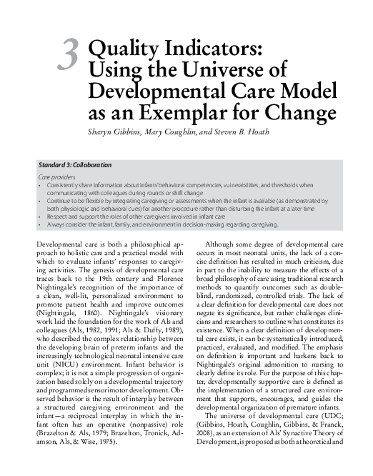 (PDF) Quality indicators for developmental care: using the universe of ...