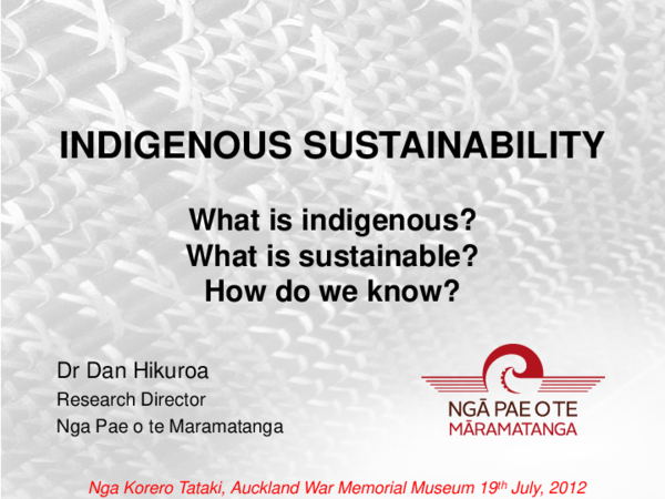 (PDF) Indigenous Sustainability
