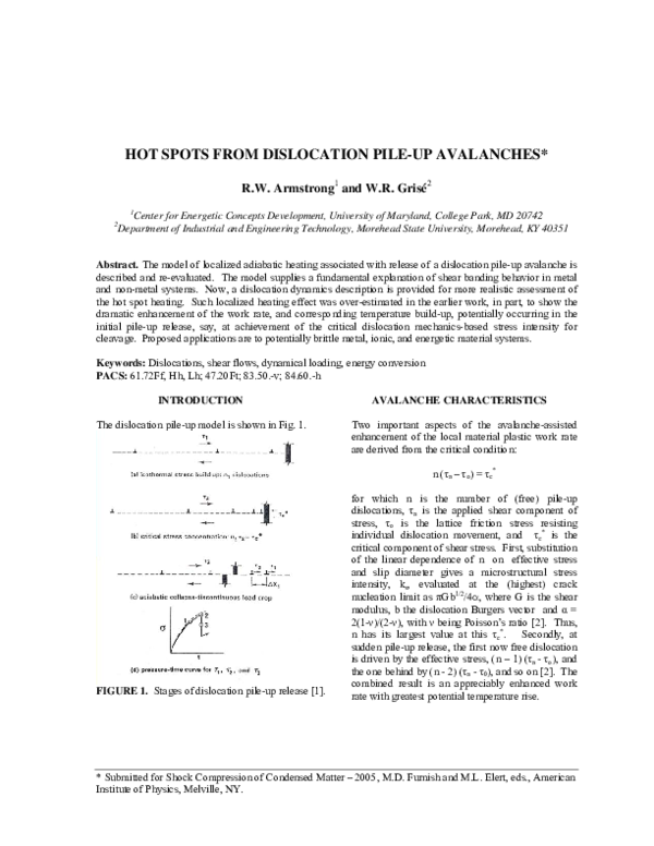 (PDF) Hot Spots from Dislocation Pile-up Avalanches