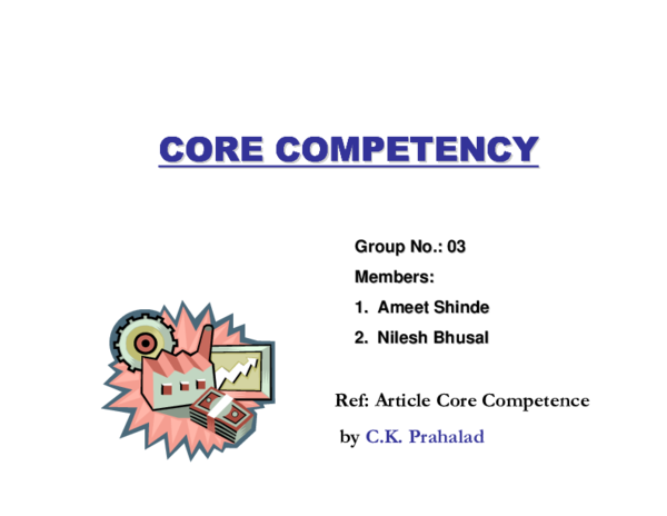 (PDF) Ref: Article Core CompetenceCore Rigidities