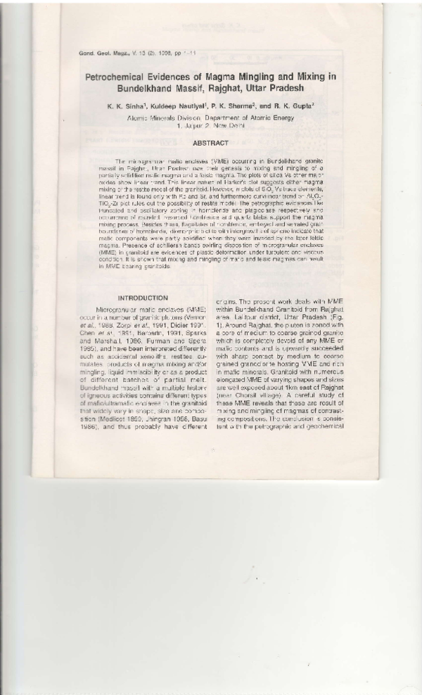 (PDF) Magma mingling mixing