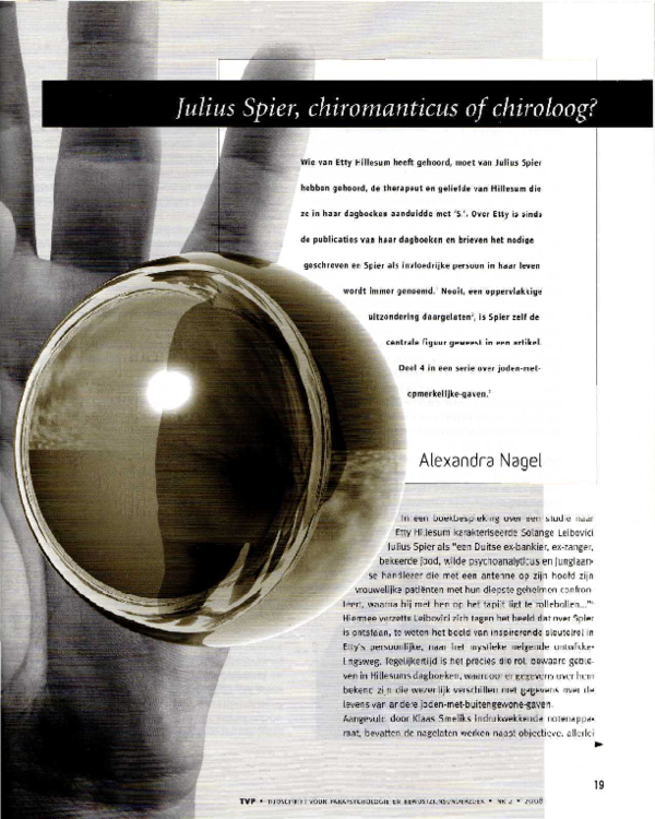(PDF) Julius Spier, chiromanticus of chiroloog?