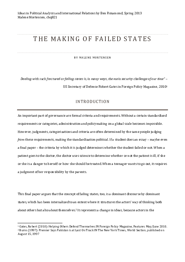 (PDF) The making of failed states