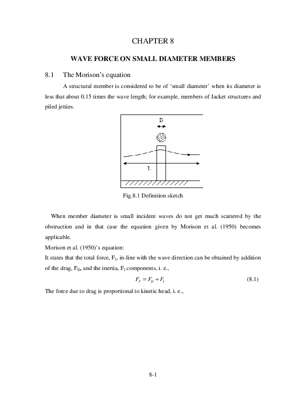 (PDF) Determine maximum Drag Force , maximum Inertia Force ,Total Force ...