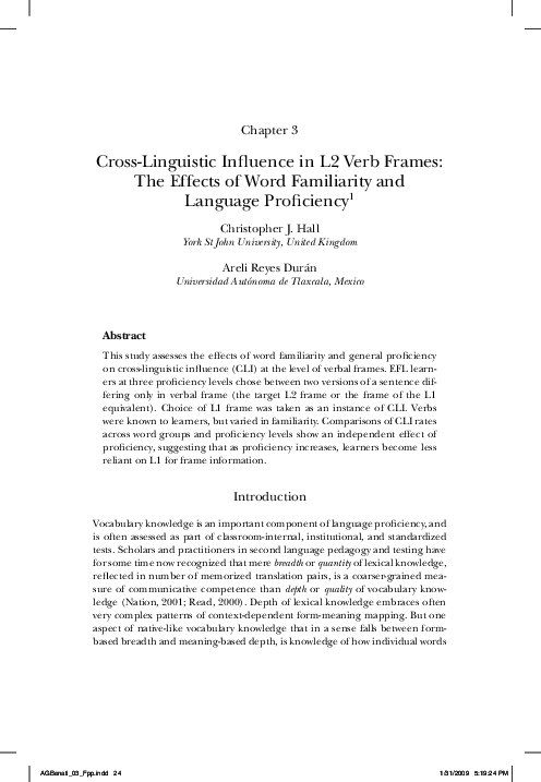 (PDF) Cross-linguistic influence in L2 verb frames: the effects of word ...