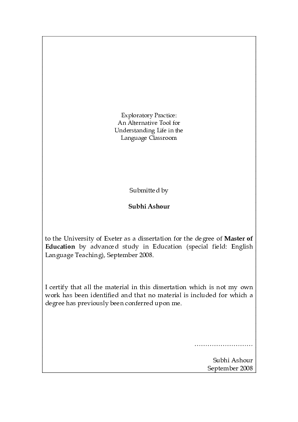 (PDF) Exploratory Practice an Alternative Tool for Understanding Life ...