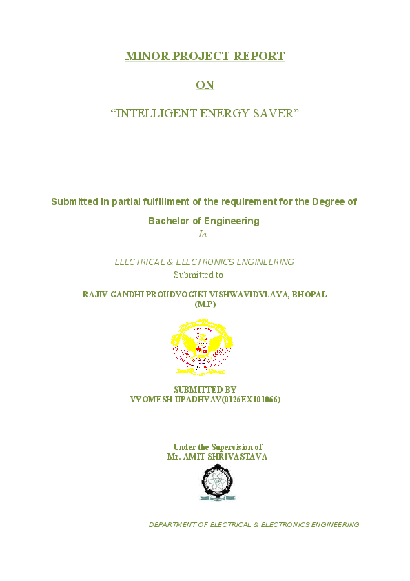 (DOC) Project report on Intelligent-Energy-Saving
