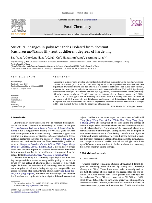 (PDF) Structural changes in polysaccharides isolated from chestnut ...