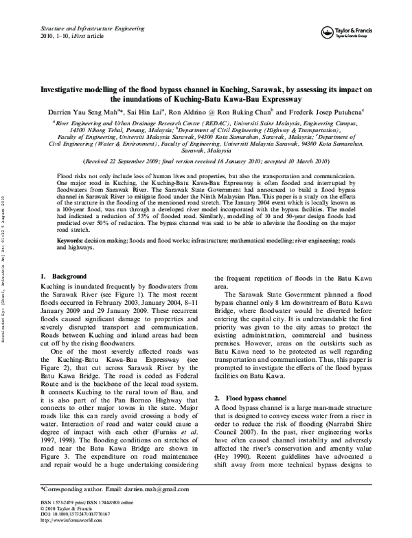 (PDF) Investigative modelling of the flood bypass channel in Kuching ...