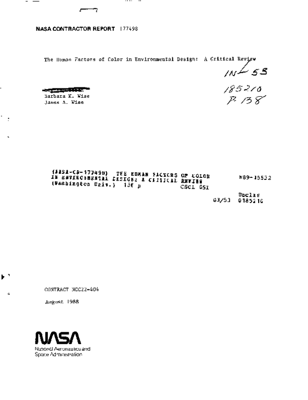 (PDF) The Human Factors of Color in Environmental Design