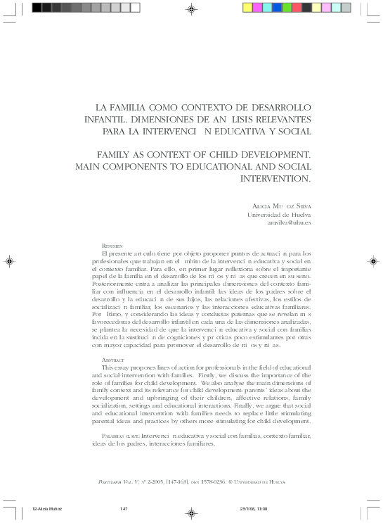 (PDF) LA FAMILIA COMO CONTEXTO DE DESARROLLO