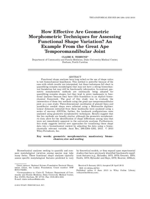 (PDF) How effective are geometric morphometrics techniques for ...
